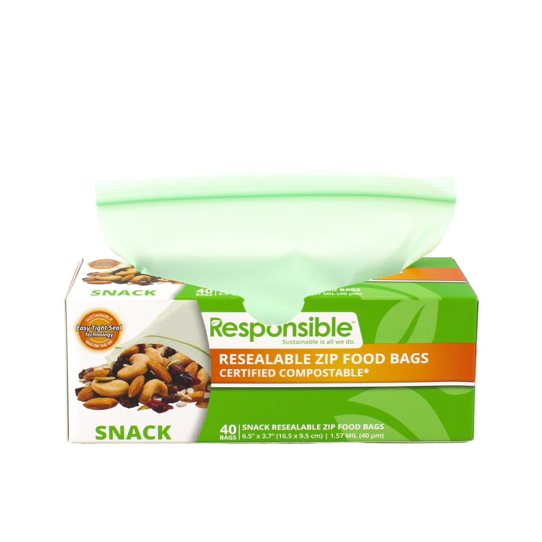 Retail Compostable Resealable Zip Food Bags – Responsible Products