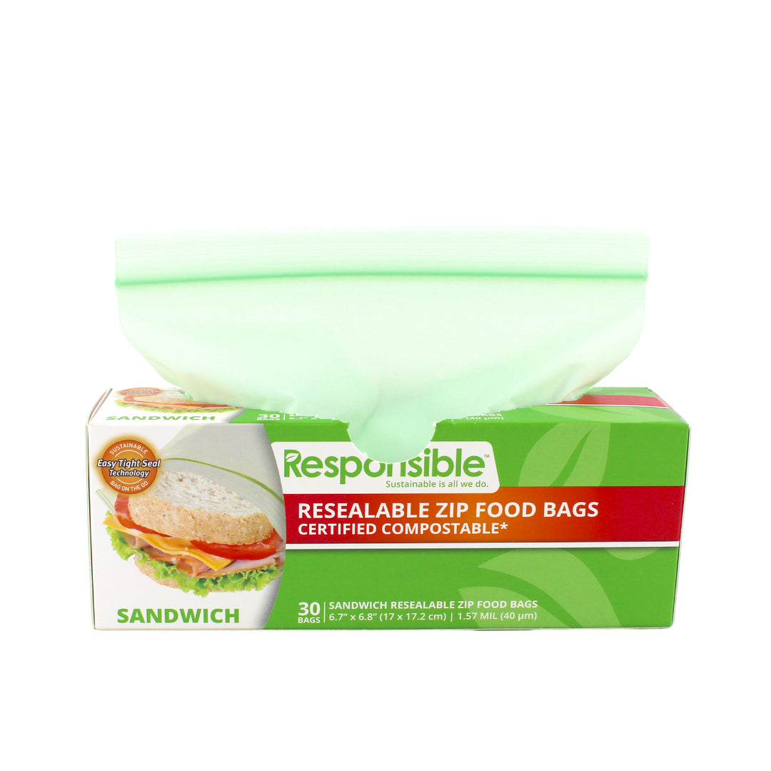 Retail Compostable Resealable Zip Food Bags – Responsible Products